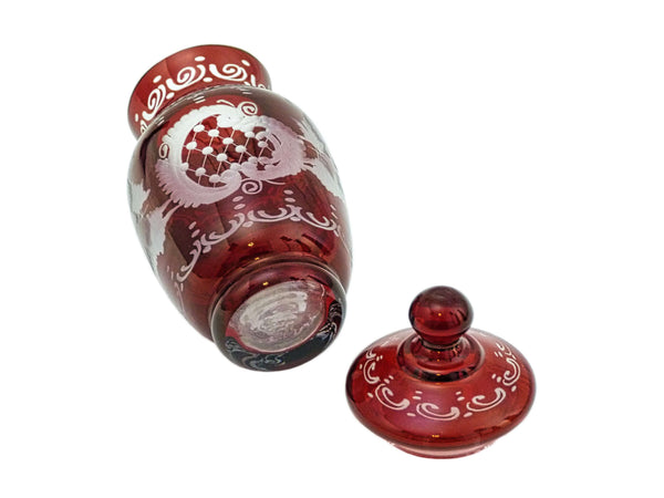 Ergermann Ruby Glass Lidded Jar, Bohemian Glass | DecorativeVintage ...