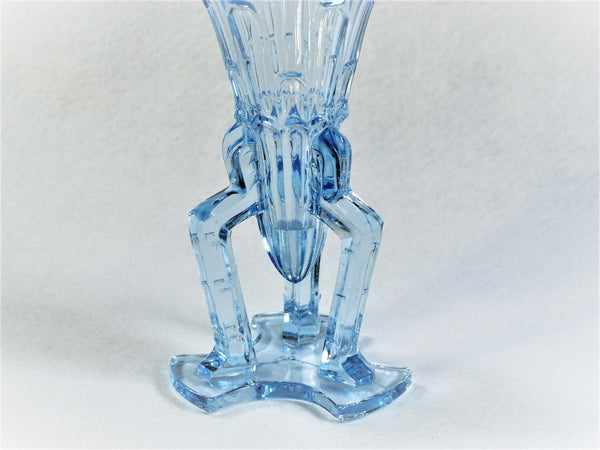 Art Deco Rocket Vase, 1930's Czech Blue Glass | DecorativeVintage ...
