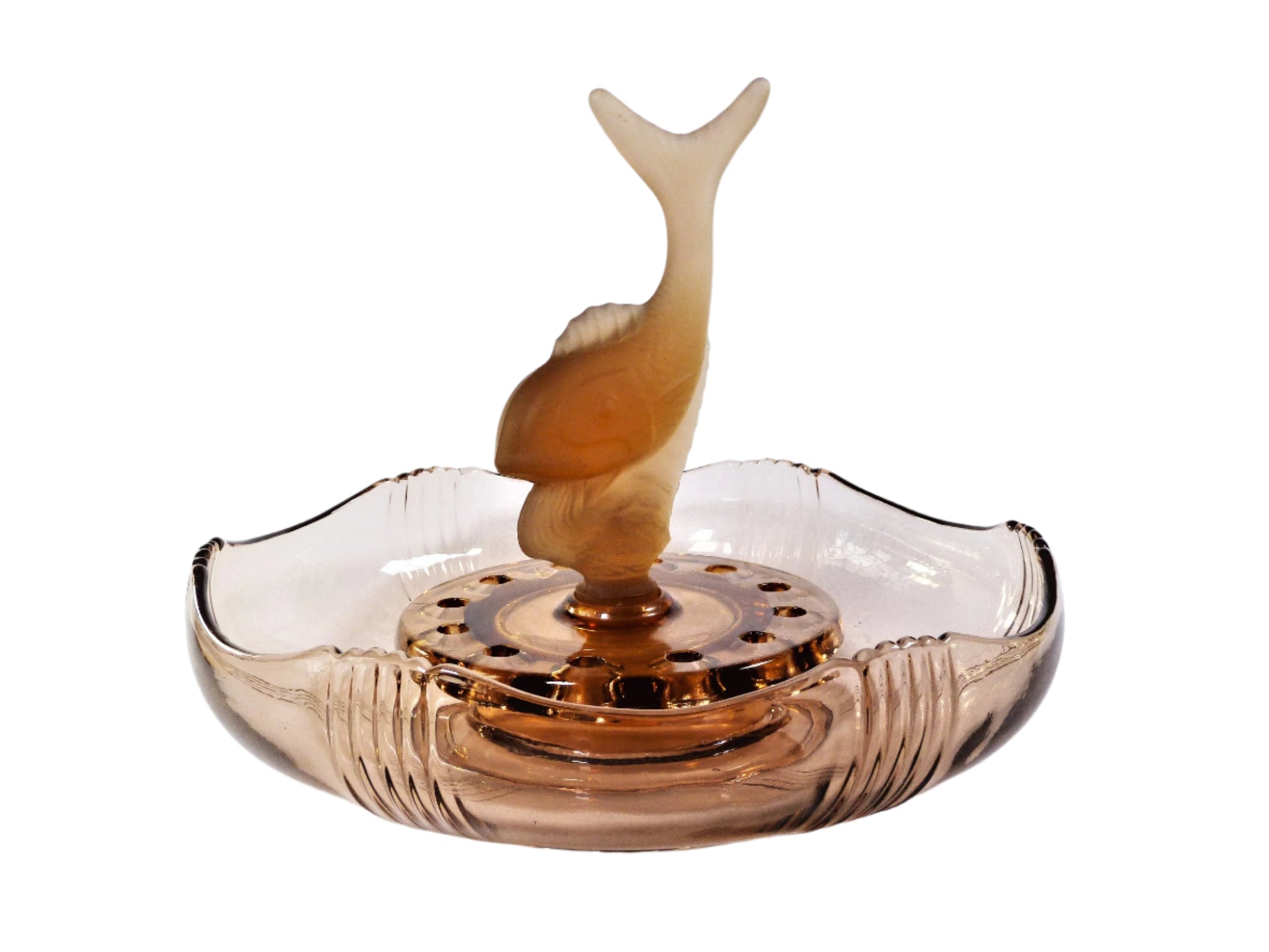 Art Deco Float Bowl, Pink Glass Fish Float Bowl | DecorativeVintage ...